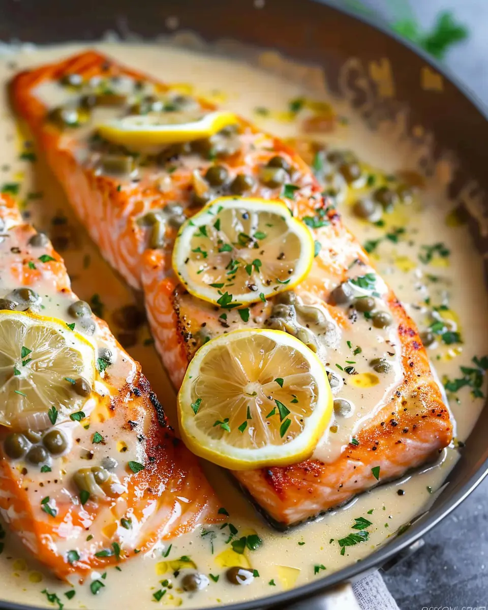 creamy lemon salmon piccata