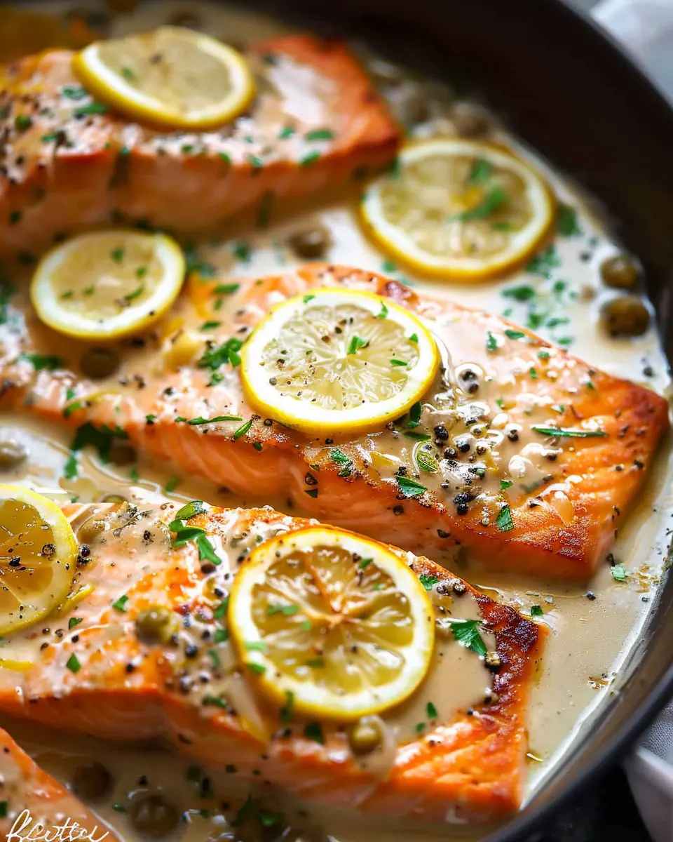 creamy lemon salmon piccata