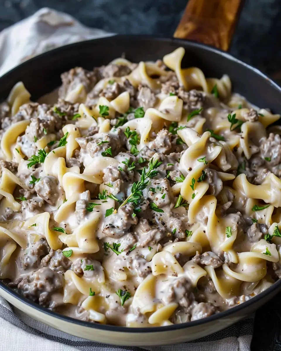 creamy ground beef stroganoff